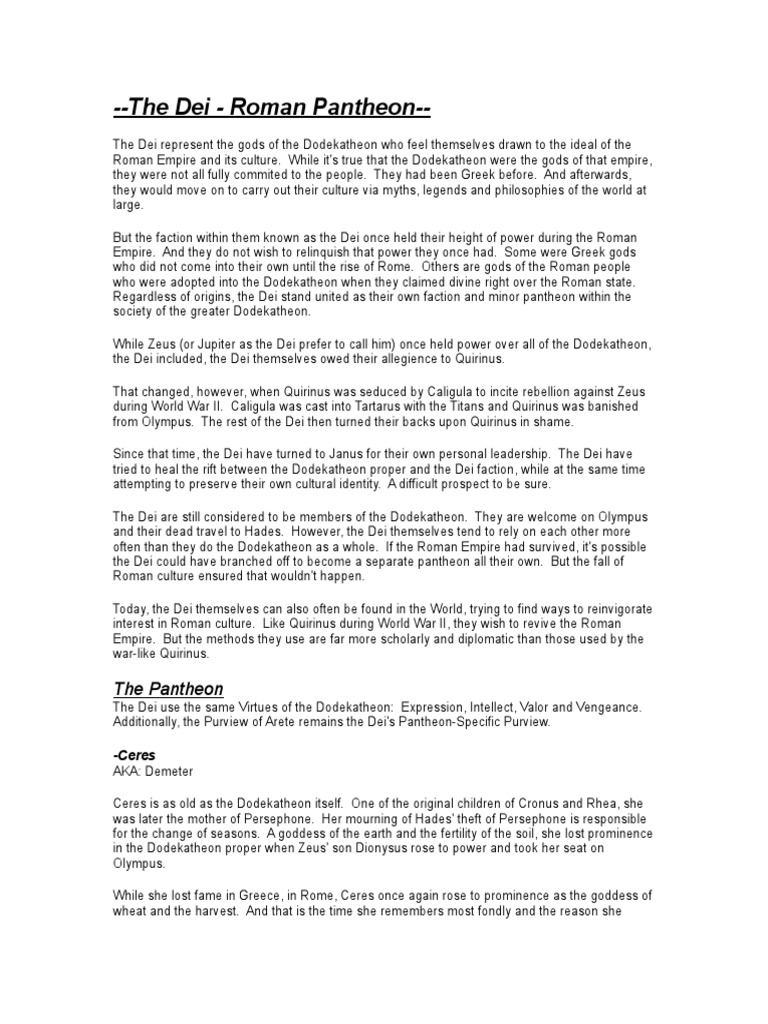 Sub-Pantheons | PDF | Twelve Olympians | Roman Mythology