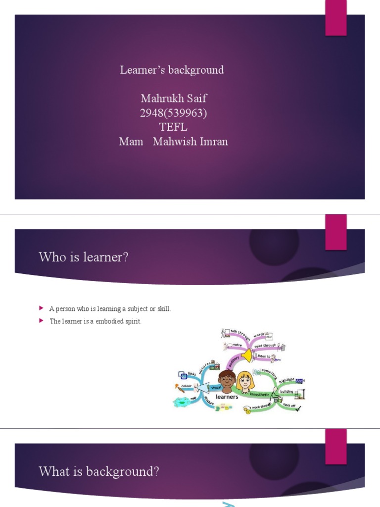 Learner's Background | PDF