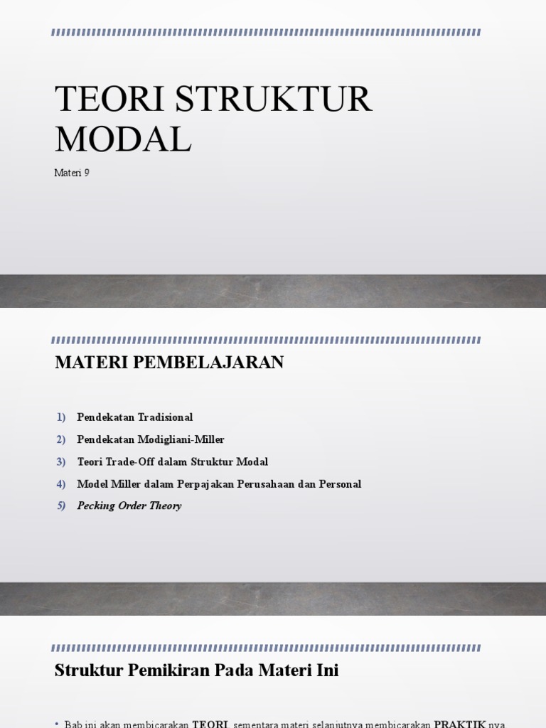 9, Teori Struktur Modal | PDF