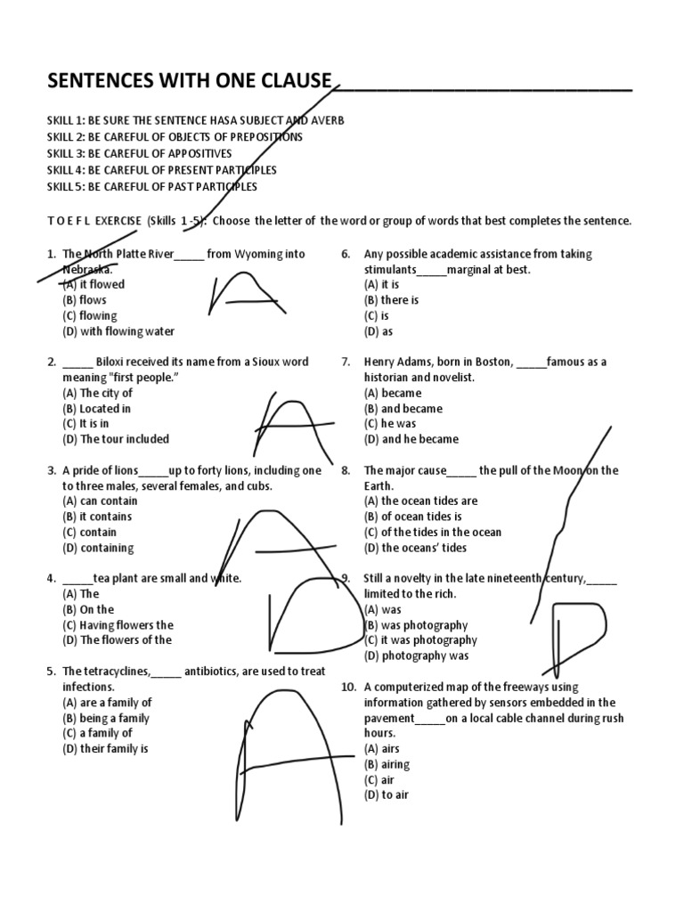 TOEFL Sentence Structure Guide | PDF | Linguistics