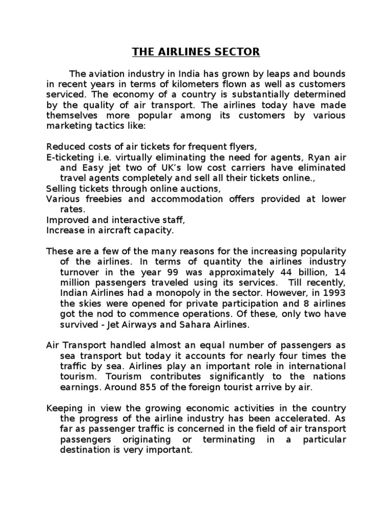 Airline Sector | Download Free PDF | Airlines | Travel Agency