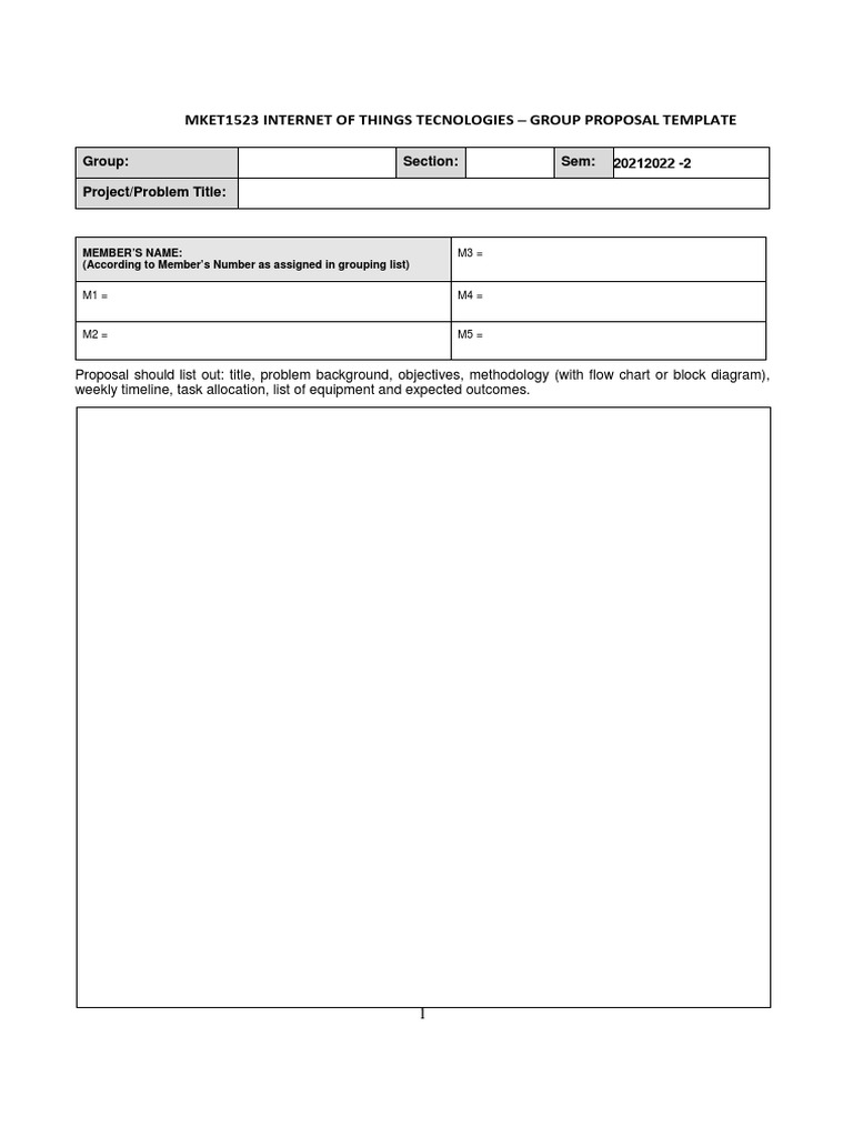 IoT Technologies Group Proposal Template | PDF