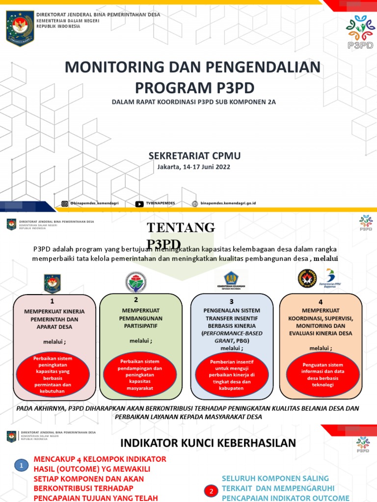 Monitoring Dan Pengendalian Program P3Pd: Sekretariat Cpmu | PDF