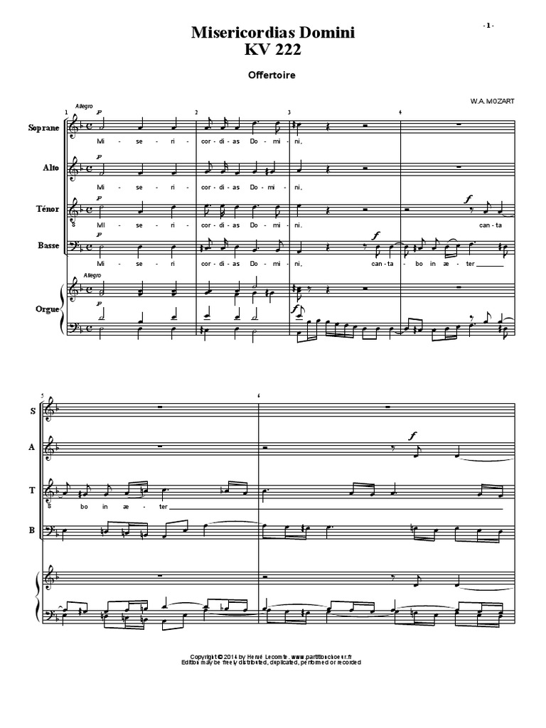 Mozart-Misericordias Domini | PDF