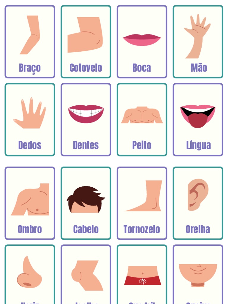 Cartoes de Parte Do Corpo | PDF | Artes Linguísticas e Disciplina ...