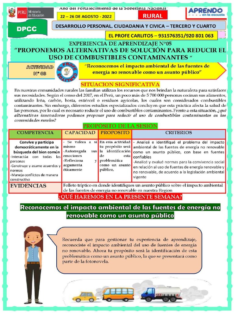 Experiencia de Aprendizaje 05 - Desarrollo Personal Ciudadania y Civica - Actividad 03 - 3ero y ...