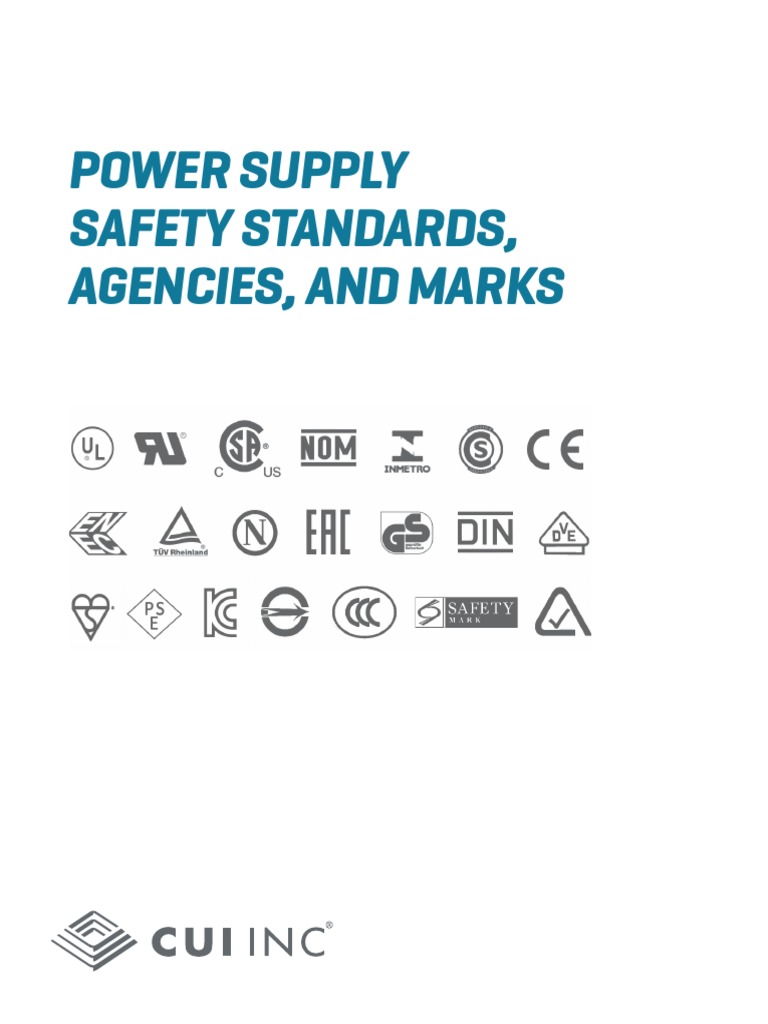 Power Supply Safety Standards Agencies and Marks | PDF | Insulator ...