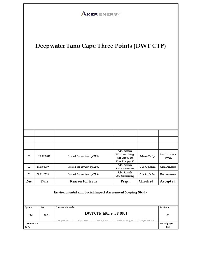 Environmental and Social Impact Assessment DWTCTP Scoping Report | PDF ...
