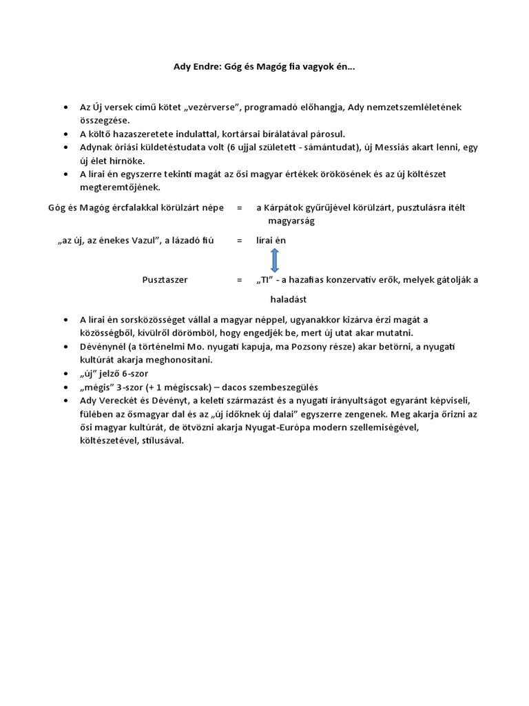 Ady Góg és Magóg... (Vázlat) | PDF
