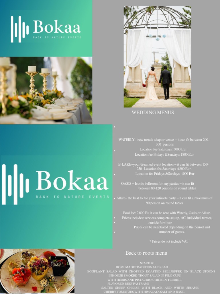 Menus Bokaa Weddings 2022 | PDF | Salad | Drink