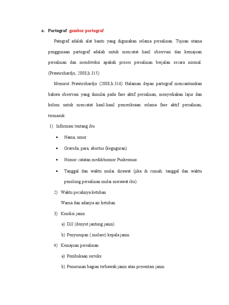 Partograf Gambar Partograf | PDF
