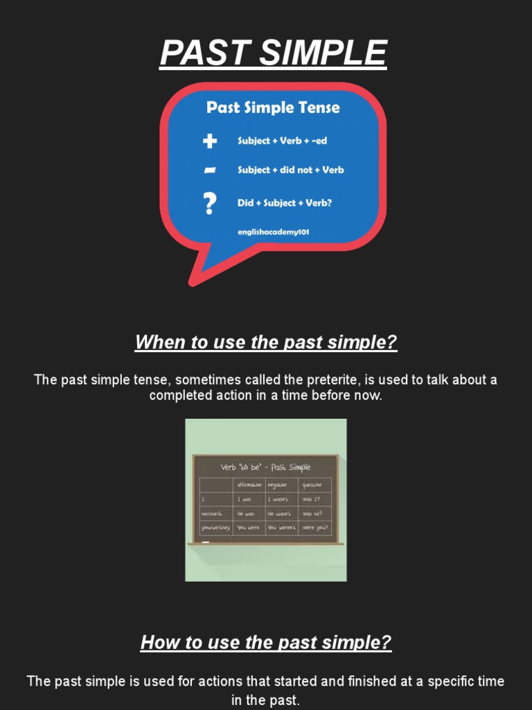 Past Simple Tenses Explained | PDF