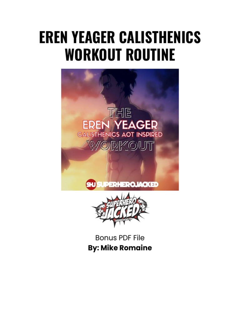 Eren Yeager Calisthenics Workout PDF | Download Free PDF | Hobbies ...