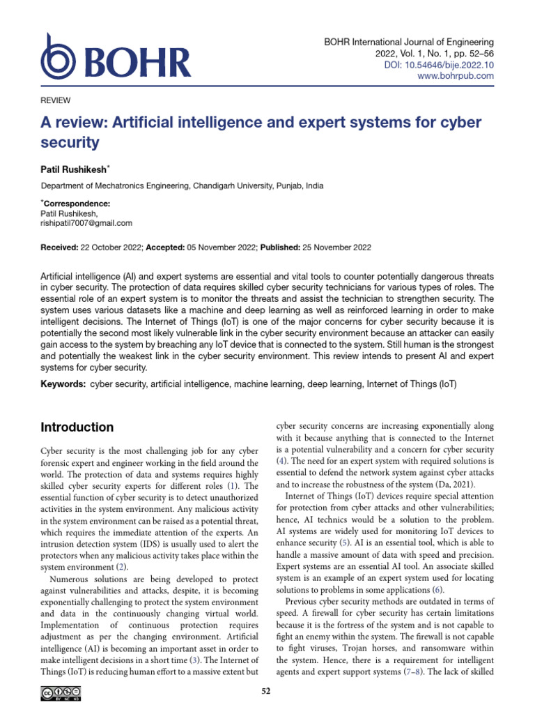 A Review: Artificial Intelligence and Expert Systems For Cyber Security ...