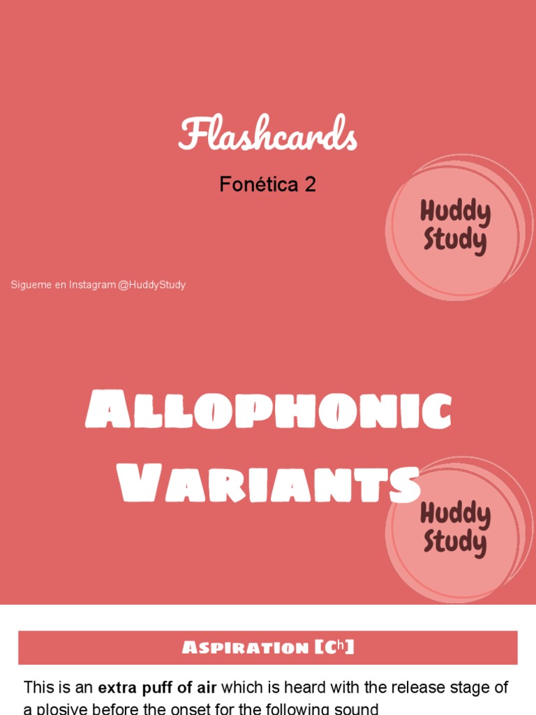Allophonic Variants Flashcards | PDF | Consonant | Phonology