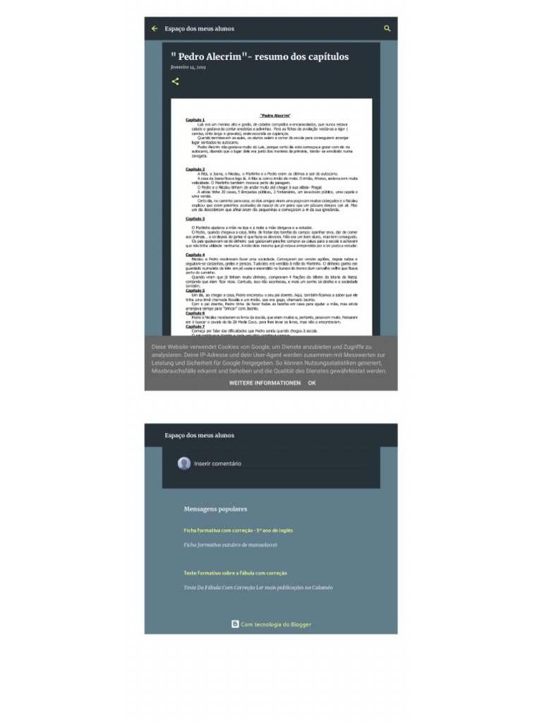 Pedro Alecrim Resumo Dos Capitulos | PDF