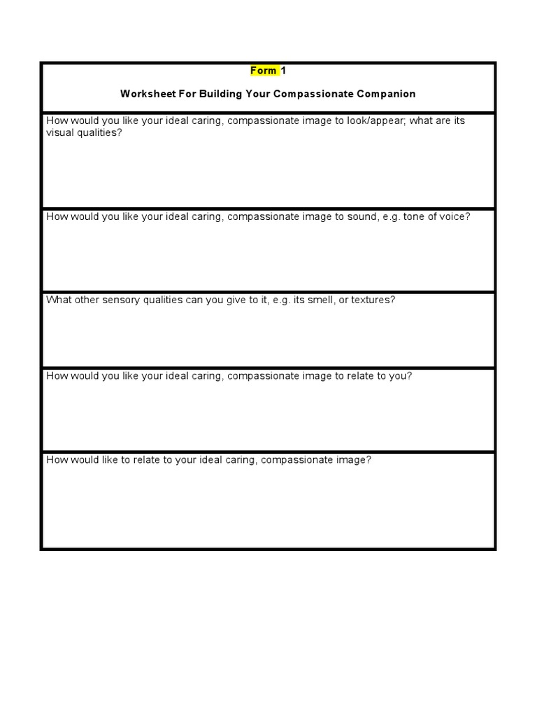 Compassionate Image Worksheet | PDF | Science & Mathematics
