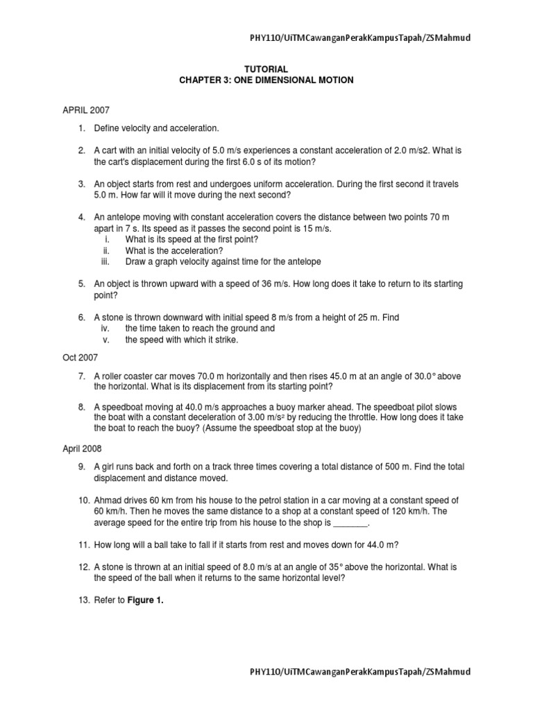 Tutorial Chapter 3 | PDF | Acceleration | Speed