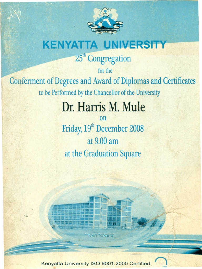Kenyatta University Graduation 2008 | PDF | Bachelor's Degree | Diploma