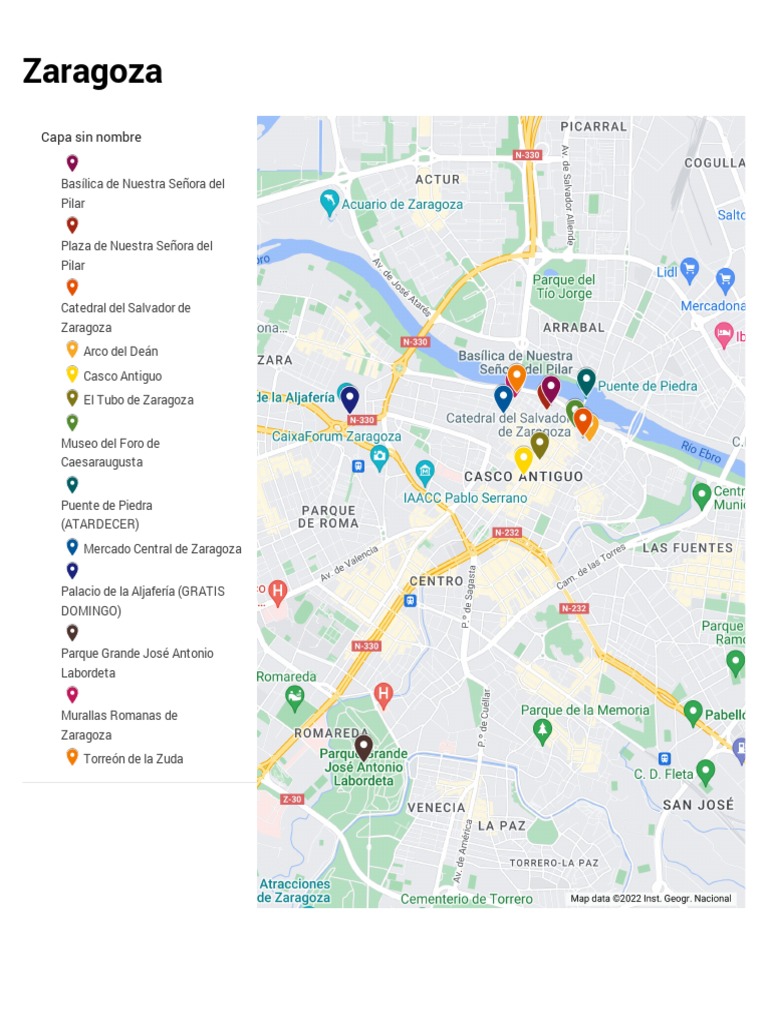 Mapa Turístico de Zaragoza | PDF