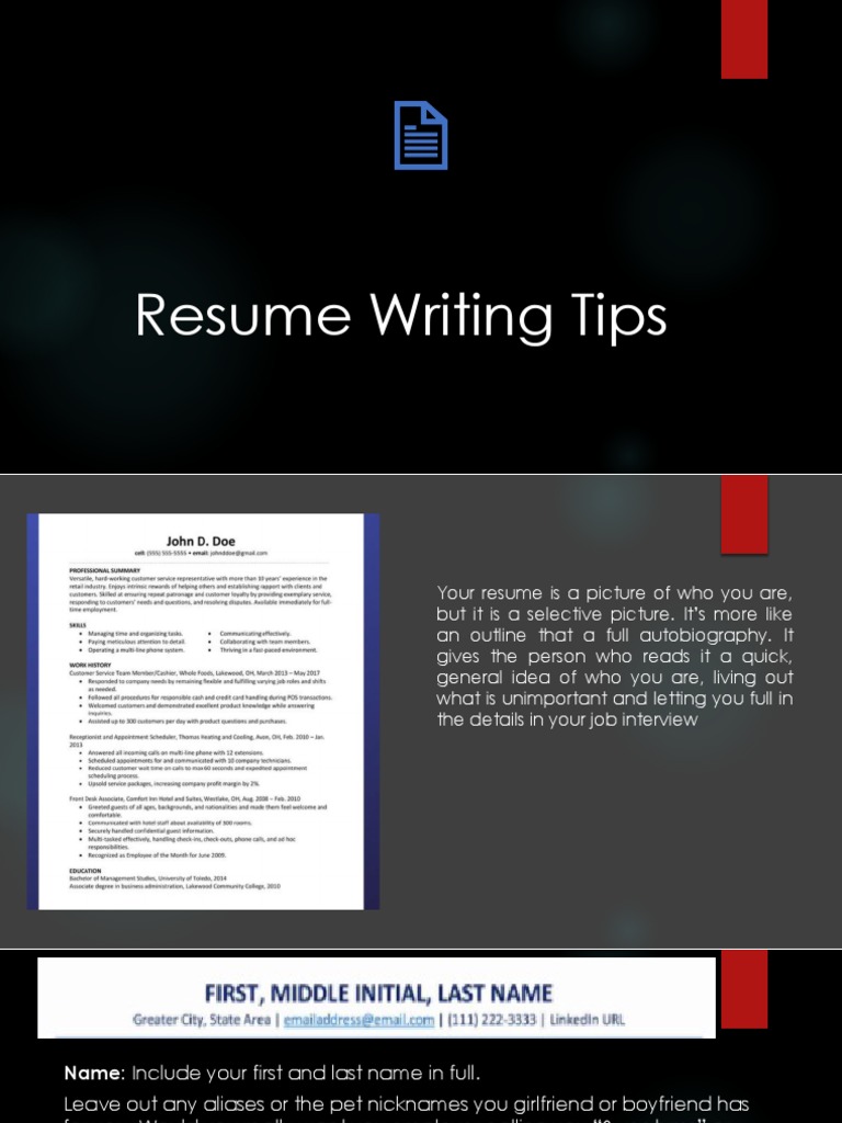 Resume Writing Tips | PDF | Employment | Résumé