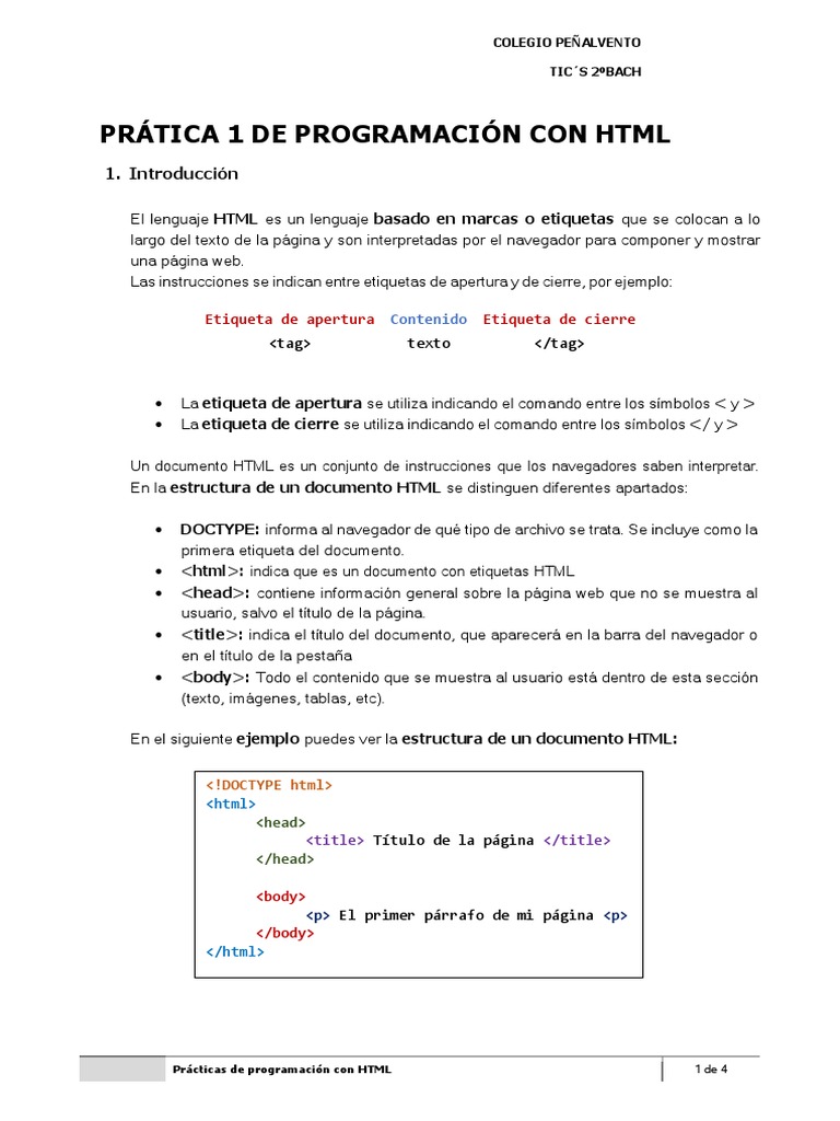 Prácticas HTML 20-21 Práctica1 | PDF | HTML | Programación de computadoras
