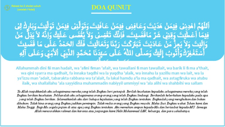 Doa Qunut Beserta Text Latin Dan Artinya | PDF