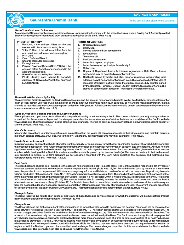 SB-RULE | PDF | Cheque | Banks