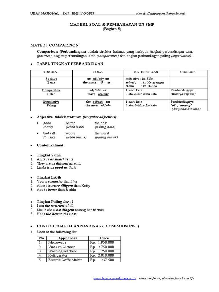 5 Materi Soal Pembahasan Un - SMP | PDF | Linguistic Typology | Lexical Semantics