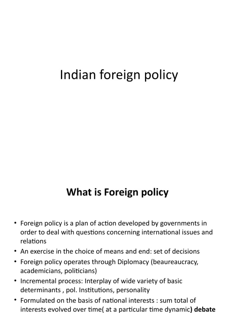 Evolution of Indian Foreign Policy | PDF | Jawaharlal Nehru | Non ...