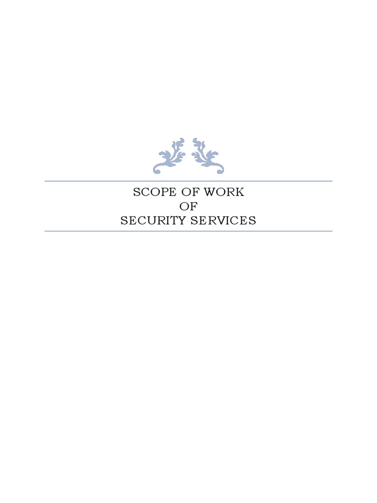 SCOPE of Work Security Service | PDF | Employment | Taxes