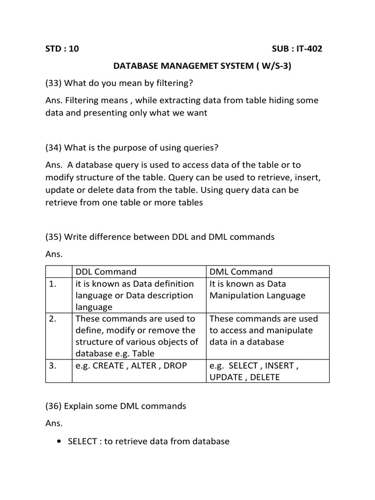 IT-402 - DBMS Que & Ans - 3 | PDF | Information Retrieval | Data Management