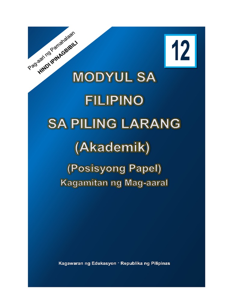 FIL 103 Akademik Posisyong Papel | PDF