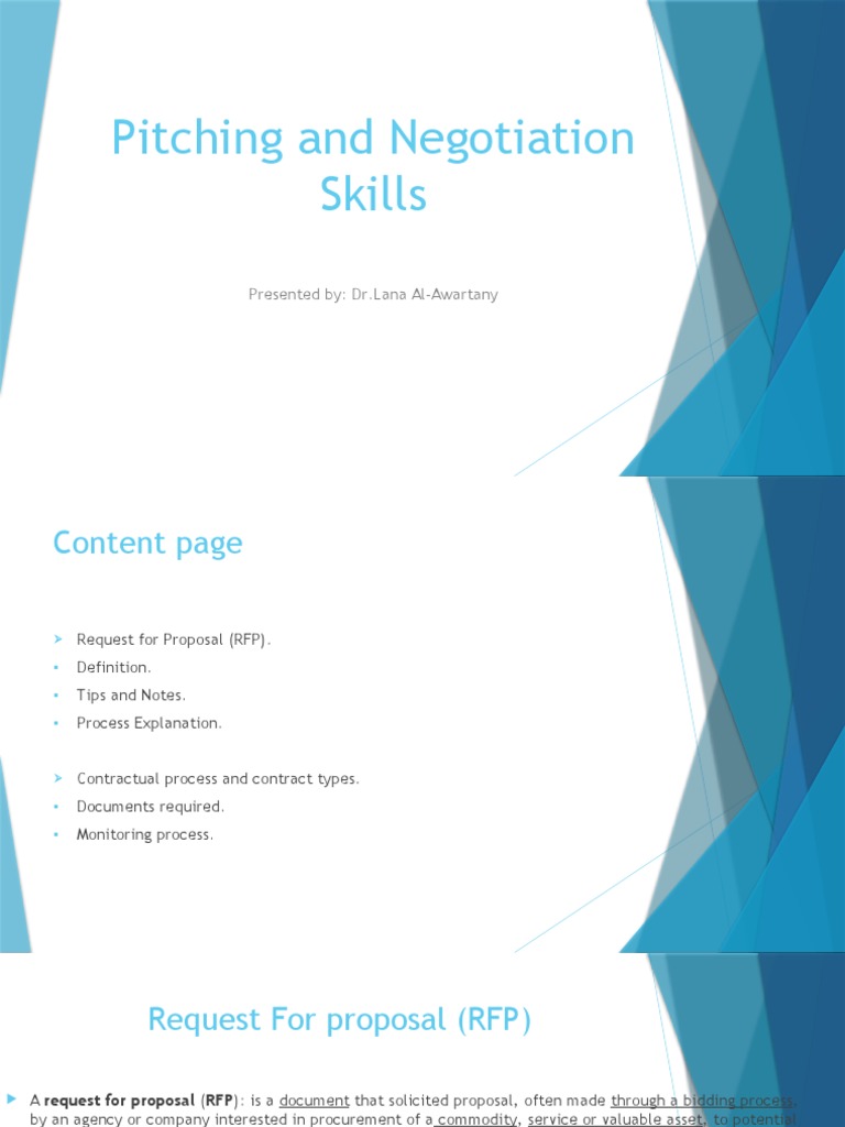 Pitching and Negotiation Skills-LO2 - Students | PDF | Request For ...