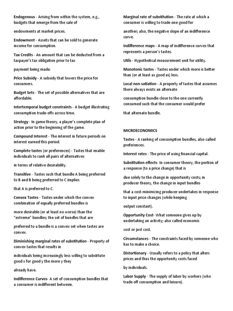 Microeconomics Reviewer | PDF | Supply And Demand | Microeconomics