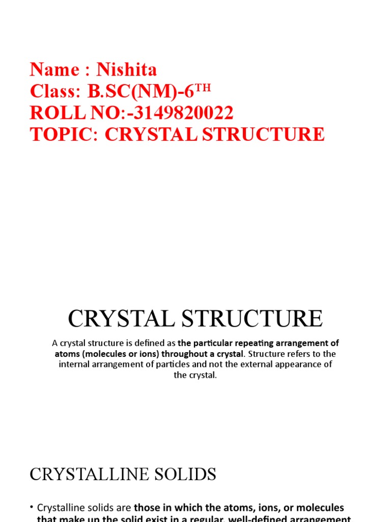 NISHITA | PDF | Crystal Structure | Crystal