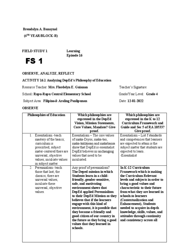 FS 1 Episode 16 | PDF | Constructivism (Philosophy Of Education) | Teaching Method