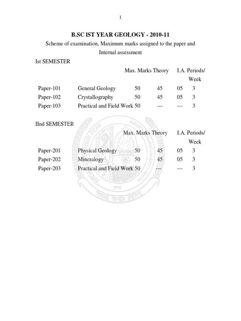 BSC Geology 1st To 4th Sem | PDF | Rock (Geology) | Igneous Rock