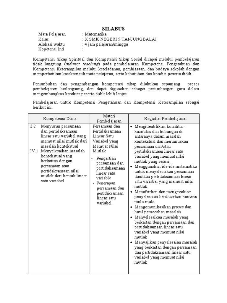 Silabus Magang 3 | PDF