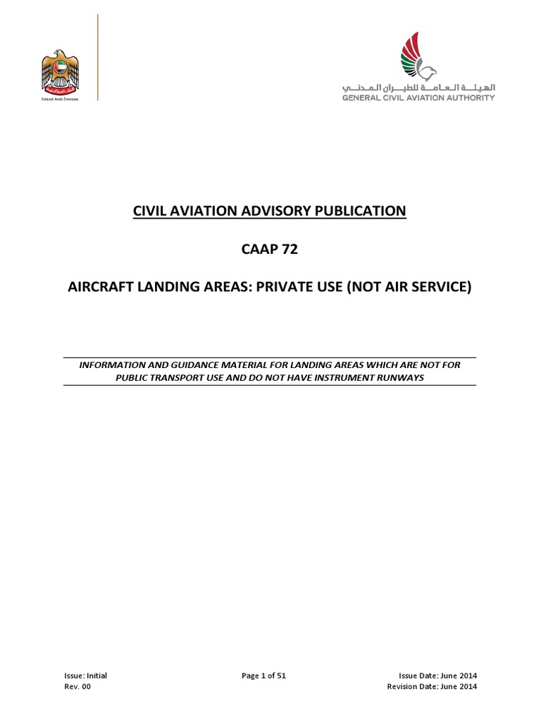 Caap 72 Aircraft Landing Areas - Private Use | Download Free PDF ...