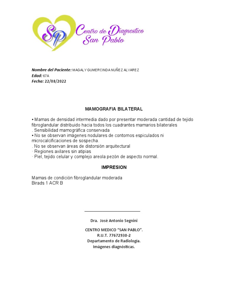 Formato de RX | Descargar gratis PDF | Pecho | Radiología