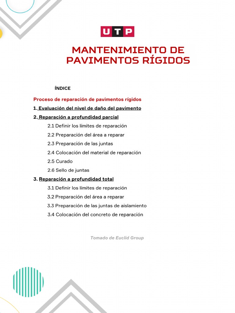 Semana 8 - Documento - Mantenimiento de Pavimentos Rígidos - Manual | PDF
