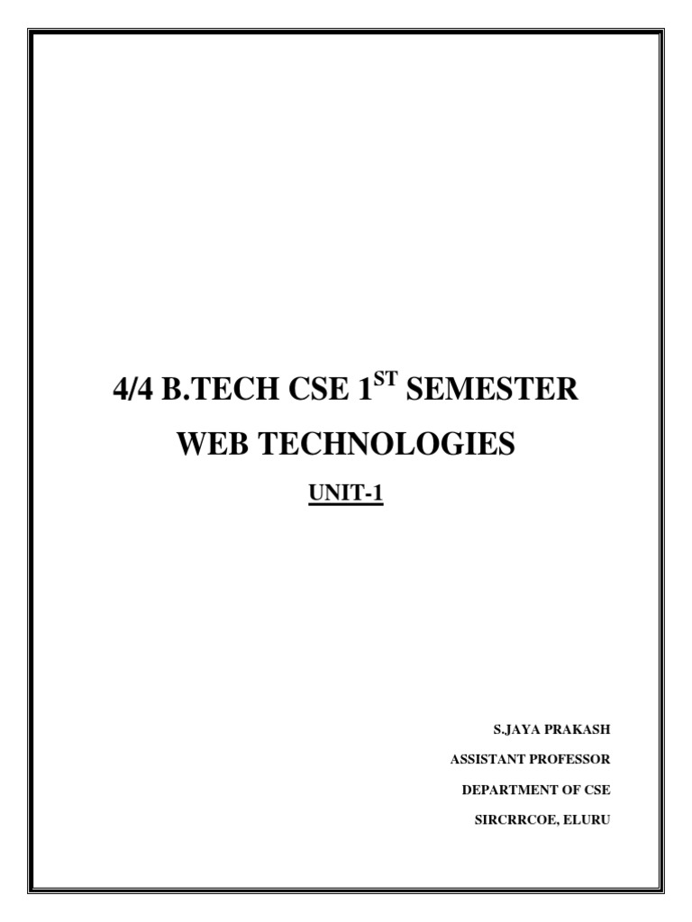 Web Technologies 4-1 | PDF | Html | Html Element