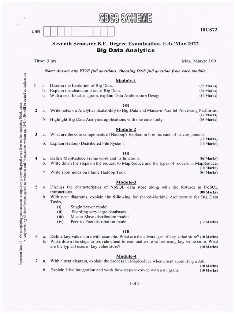 Big Data Analytics 18CS72 | PDF