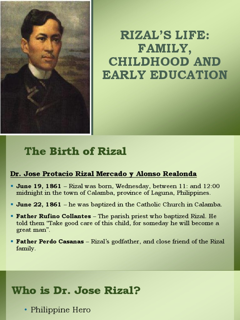 Rizals Life Family Childhood and Early Education | PDF | Philippines