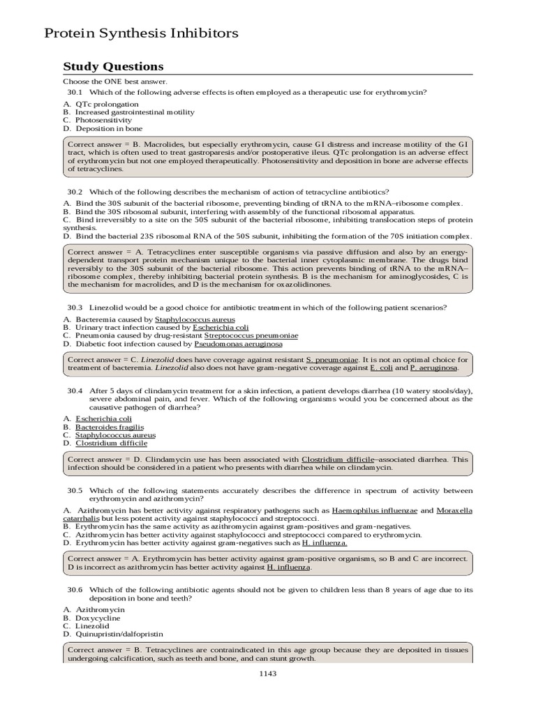 MCQs Ch3+Ch4 | PDF | Ribosome | Drugs