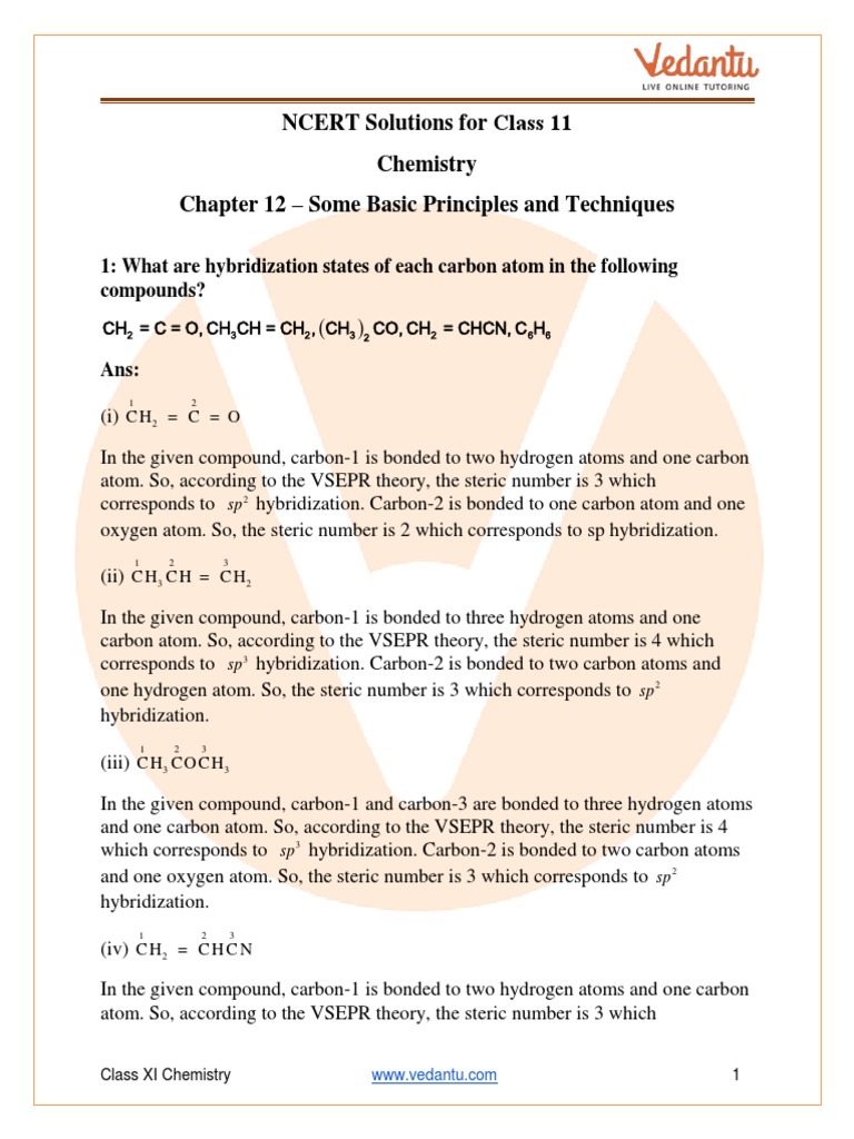 Class 11 - Chemistry - Organic Chemistry Some Basic Principles | PDF ...