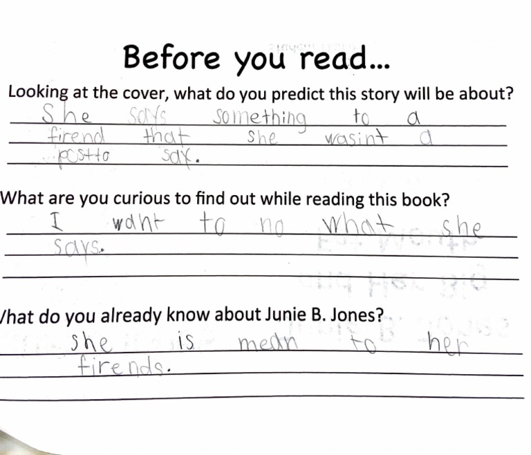 Predicting Junie B. Jones Story Themes | PDF | Language Arts ...
