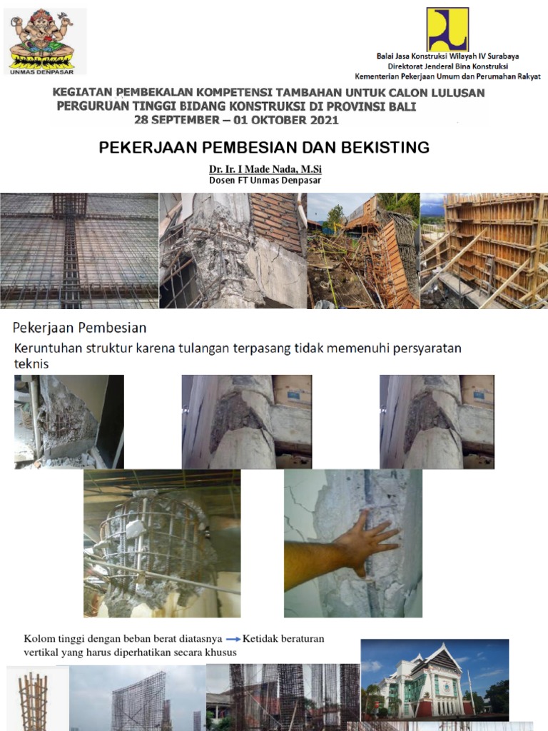 PRESENTASI NADA Pembesian Dan Bekisting PUPR | PDF