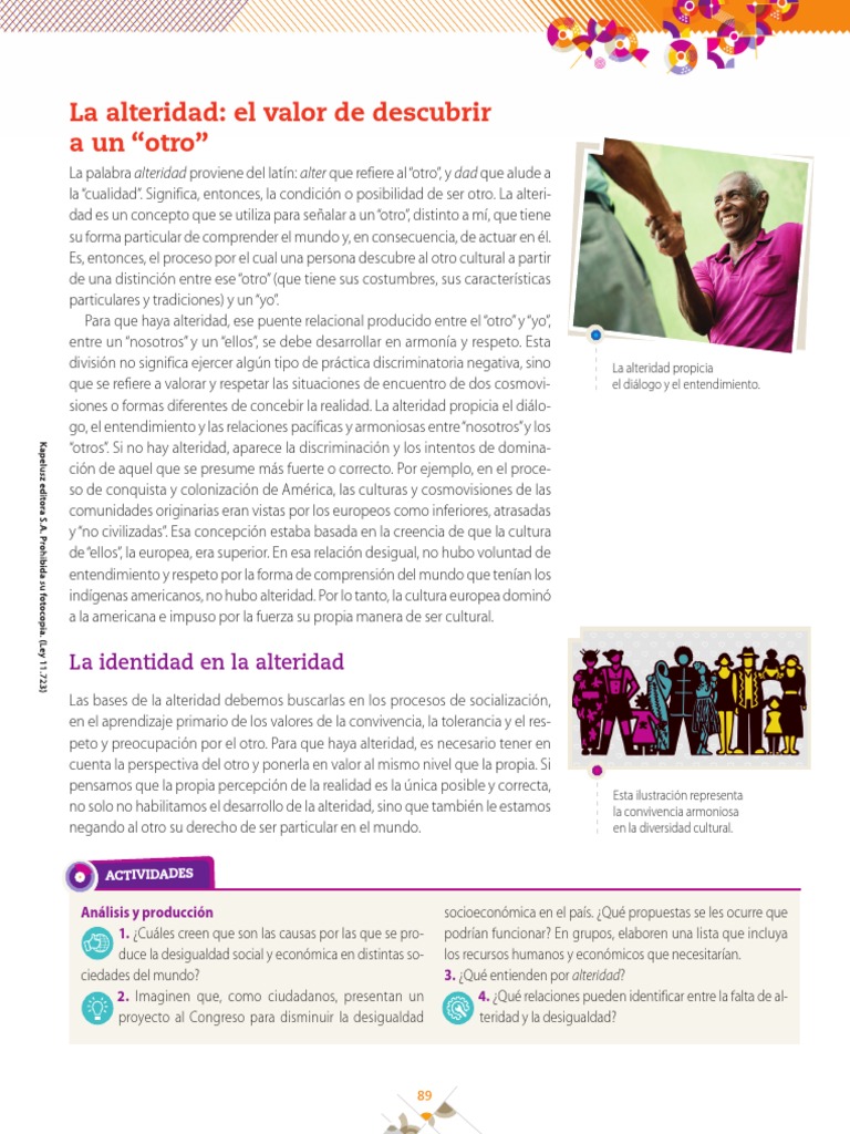 La alteridad el valor de descubrir a un otro | PDF | Desigualdad social ...